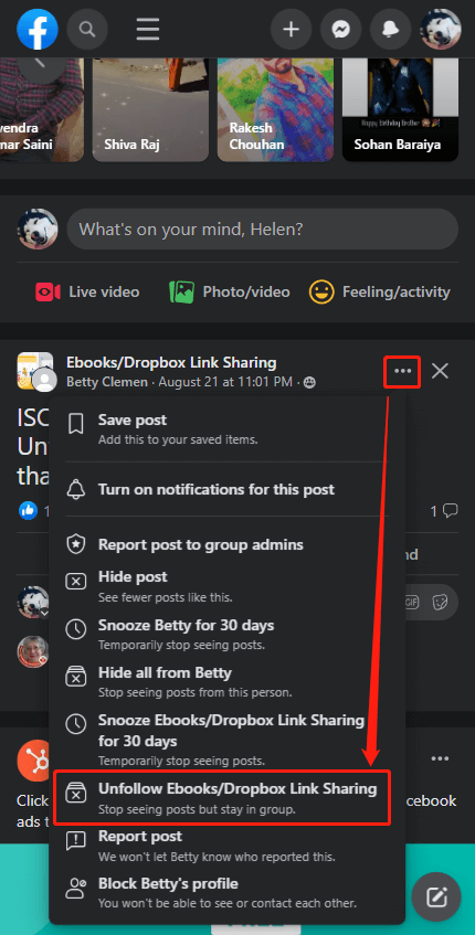 How to Unfollow on Facebook for a Person, Group, or Page?