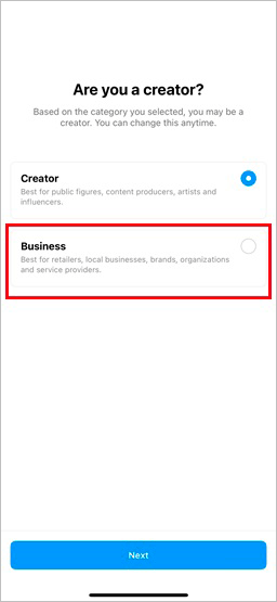Create Instagram Business Account from Personal Account
