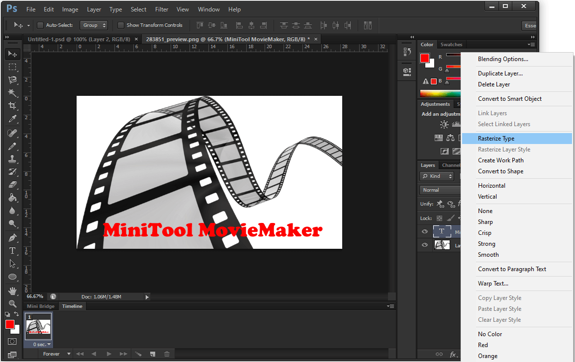 How To Rasterize A Layer In Photoshop Undo Rasterize